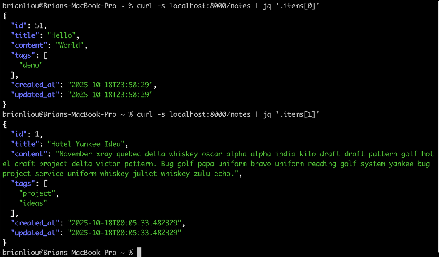 Notes API | Brian Liou